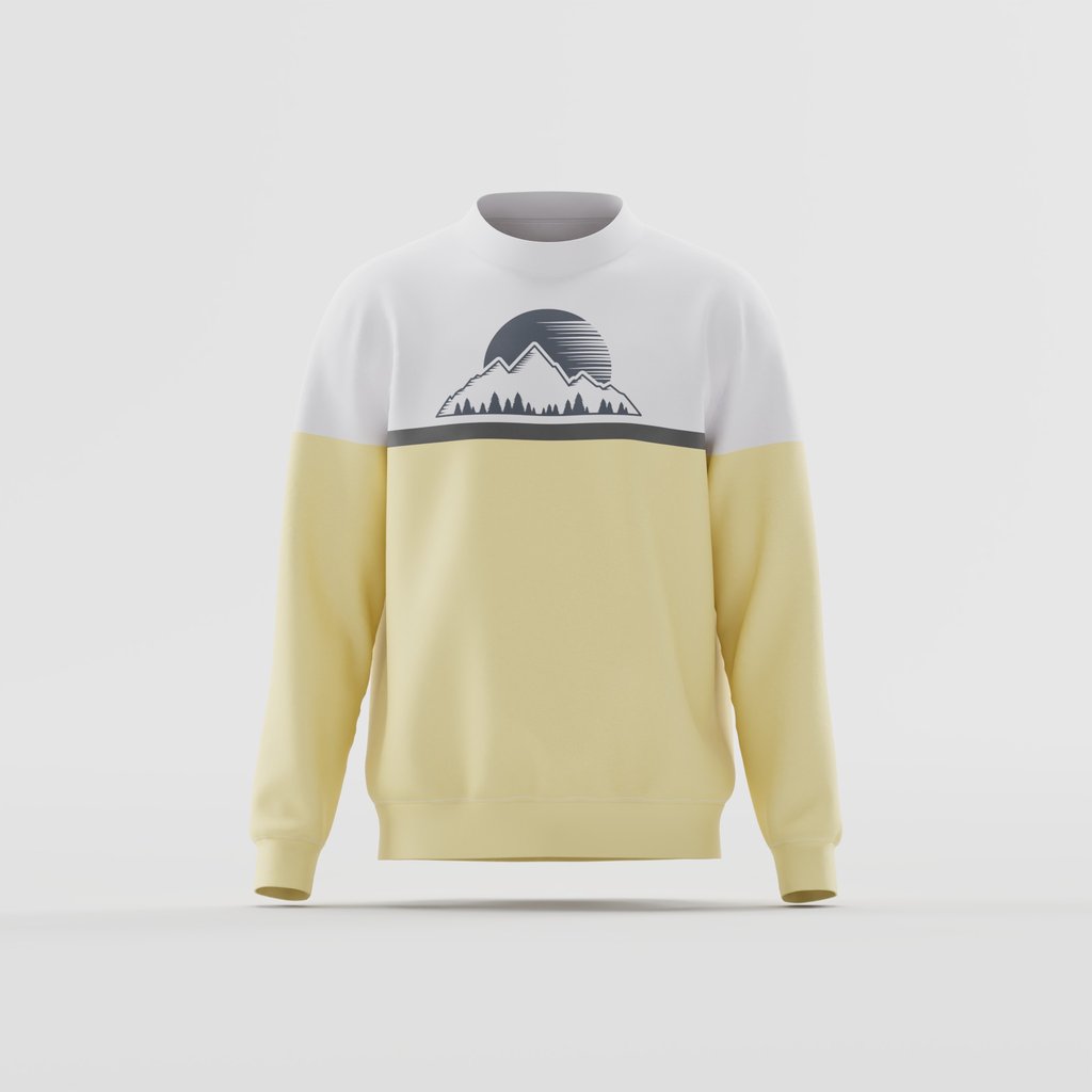 Mountain Horizon Crewneck Sweater | Man Clothing models | BlenderKit