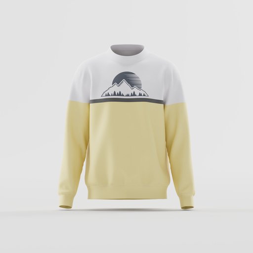 Mountain Horizon Crewneck Sweater | Man Clothing models | BlenderKit