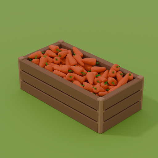 Low Poly Carrot Crate | Outdoor Plants models | BlenderKit