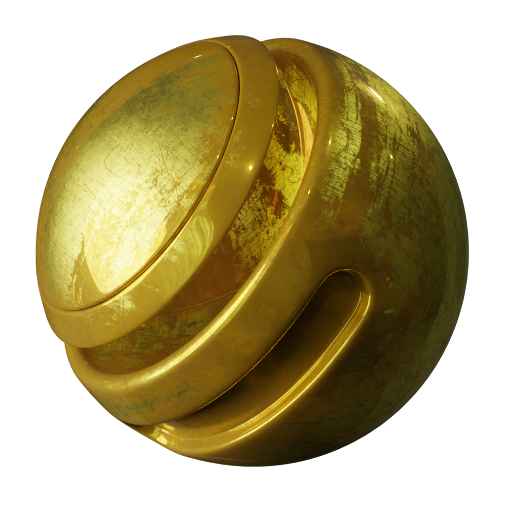 Worn gold (cycles) | FREE metal materials | BlenderKit