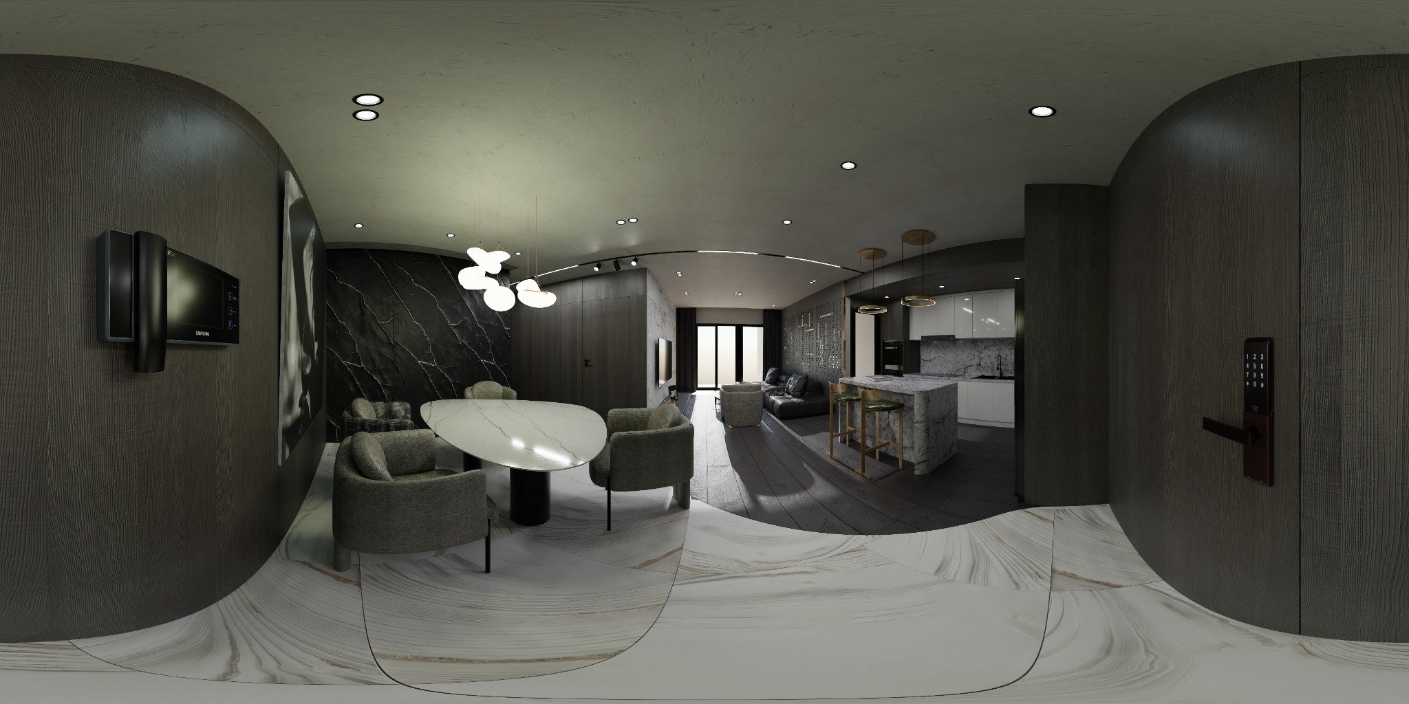 Stylish Marble & Wood Design | Interiors HDRis | BlenderKit
