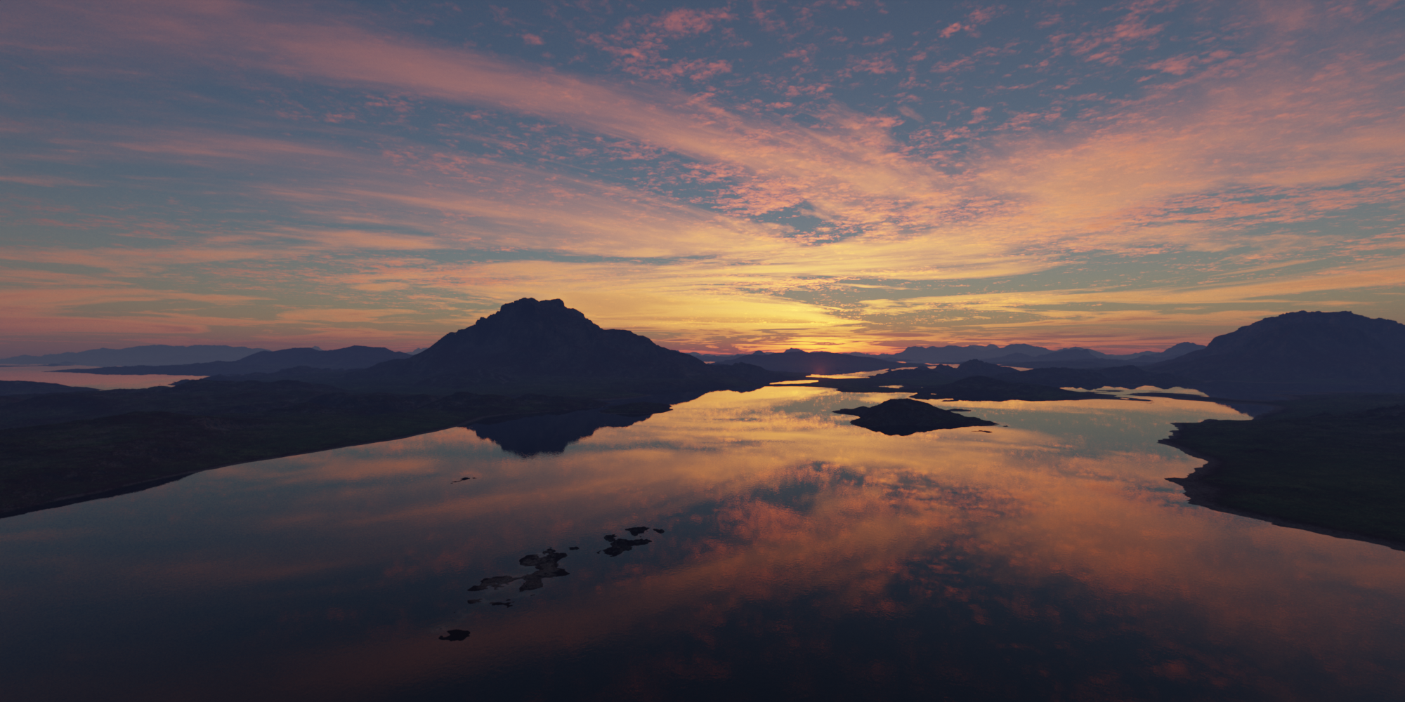 Aerial Nature Sunset Sky | Landscapes HDRis | BlenderKit