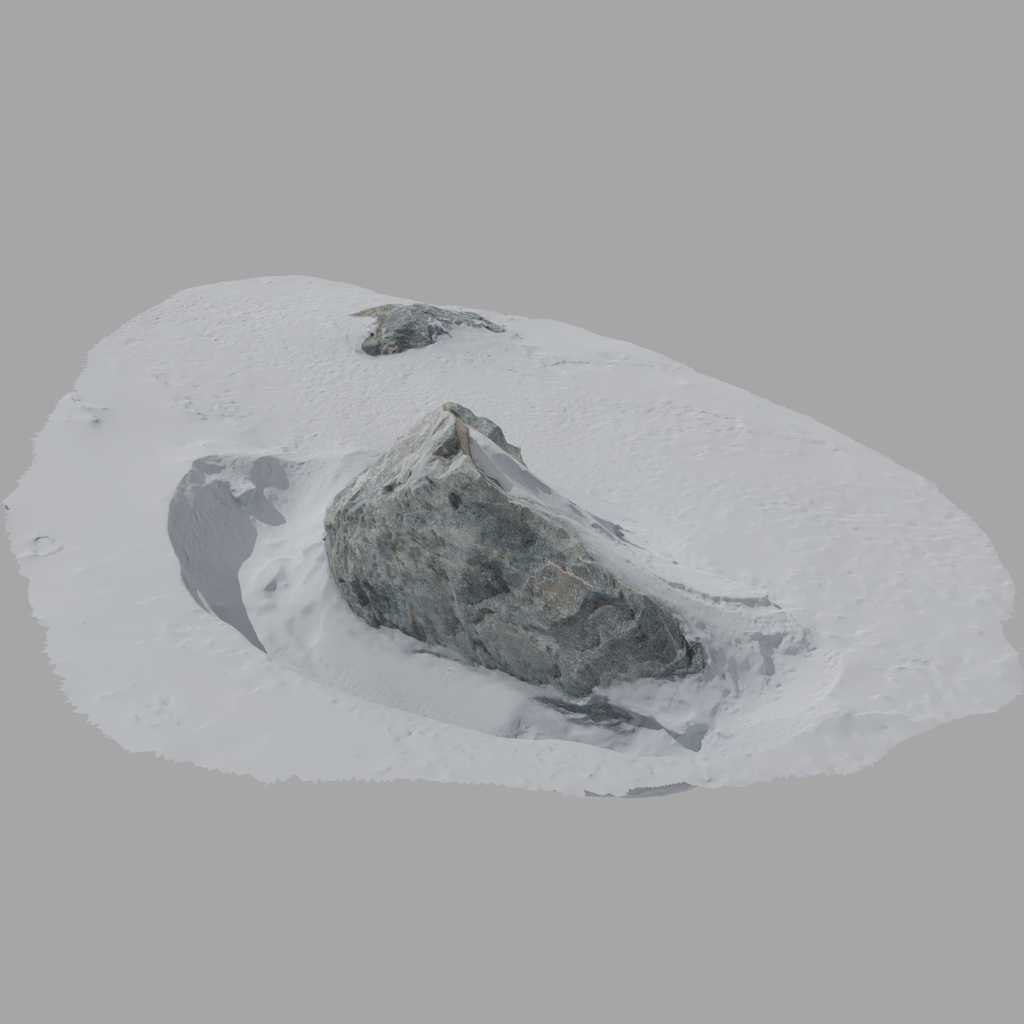 Snow Covered Rock in the Mountain | Environment Elements models ...
