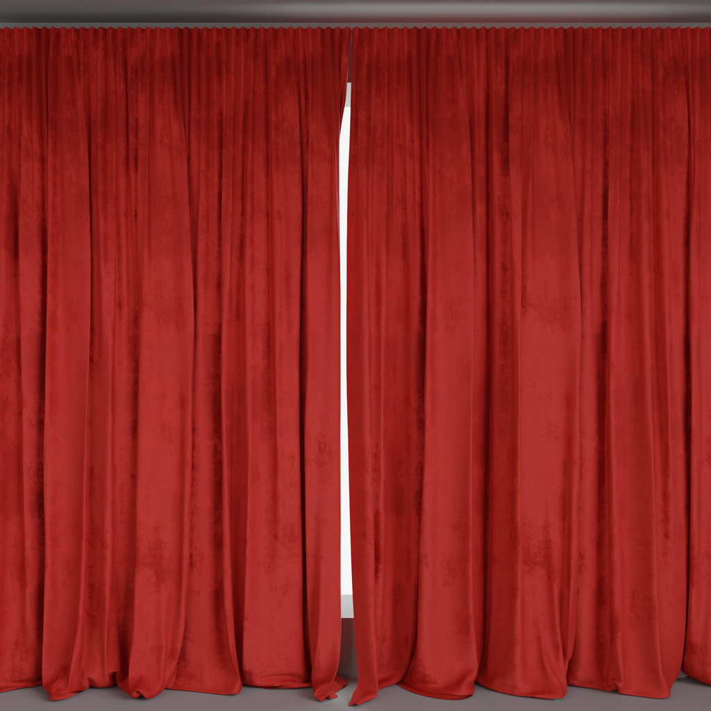 Red velvet curtains | FREE Curtains models | BlenderKit