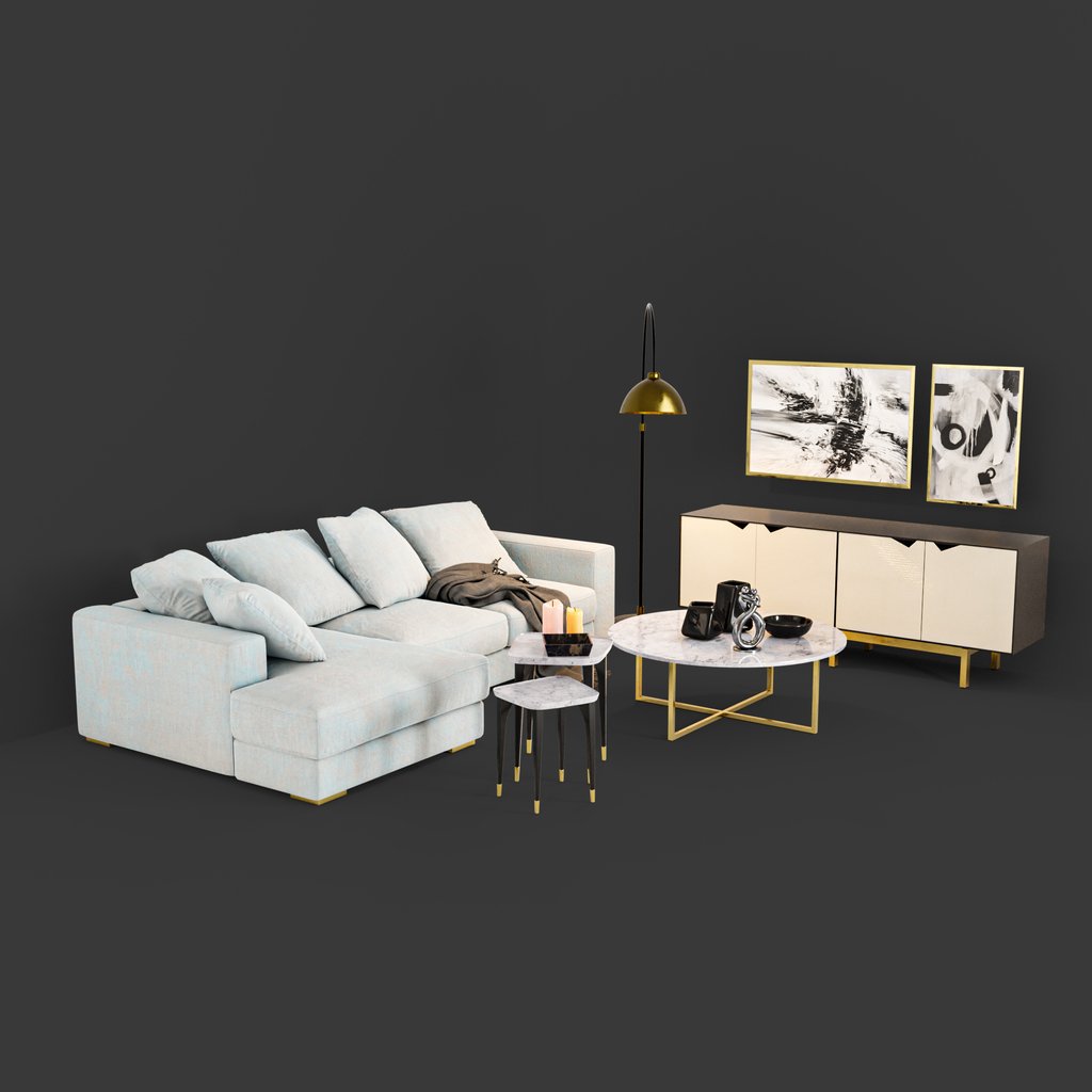 Modern Sofa Set | Sofas models | BlenderKit