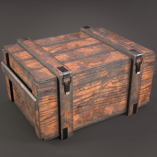 Industrial wooden box | Containers models | BlenderKit