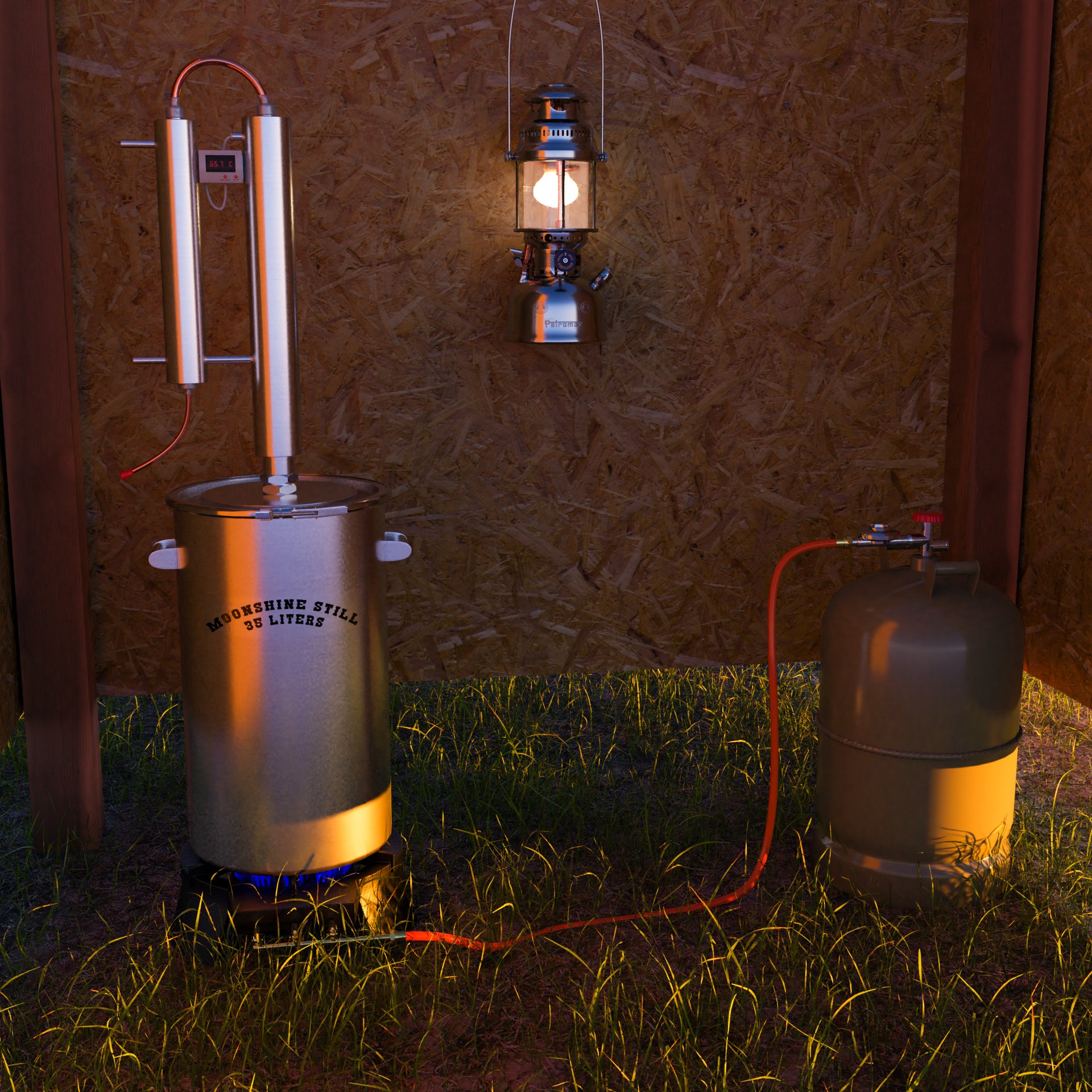 Moonshine Still 35 Liters | FREE Industrial Equipment models | BlenderKit