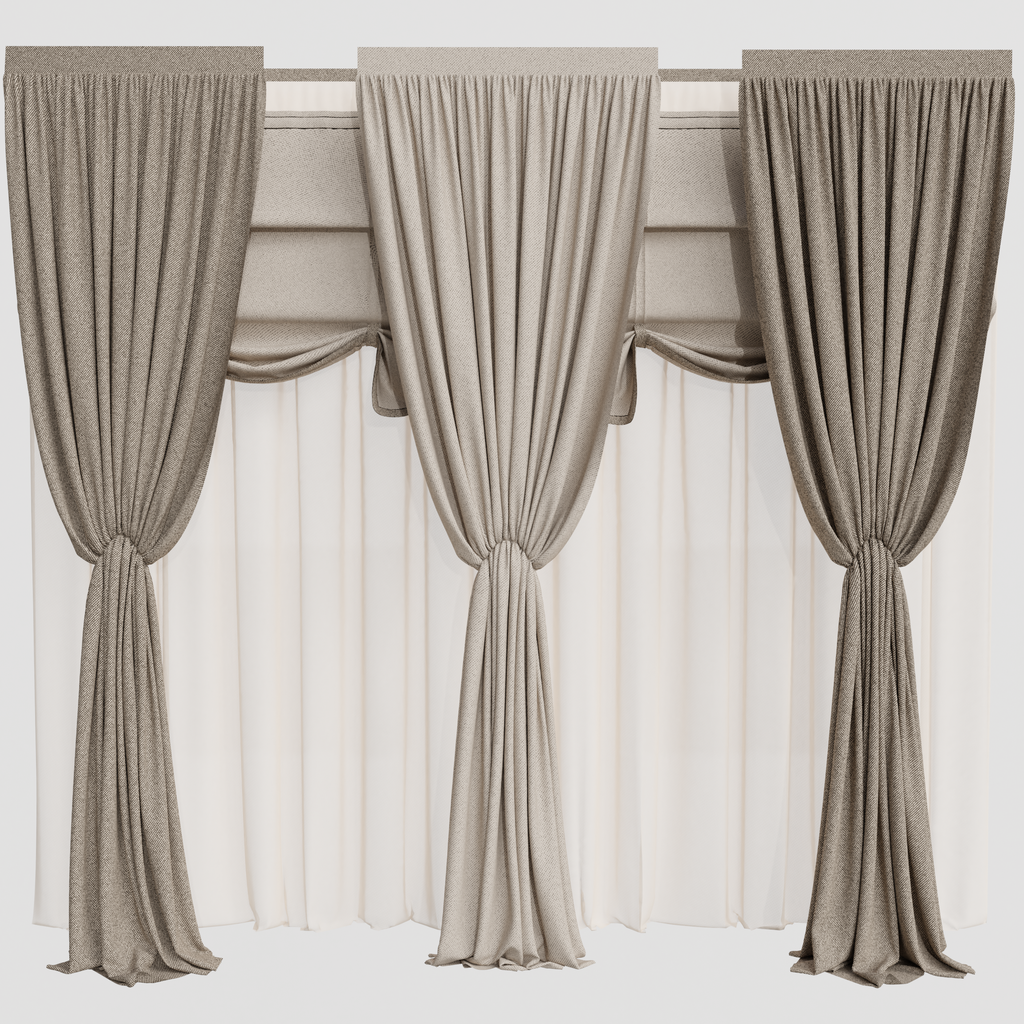 Silk and Satin Curtain | Curtains models | BlenderKit