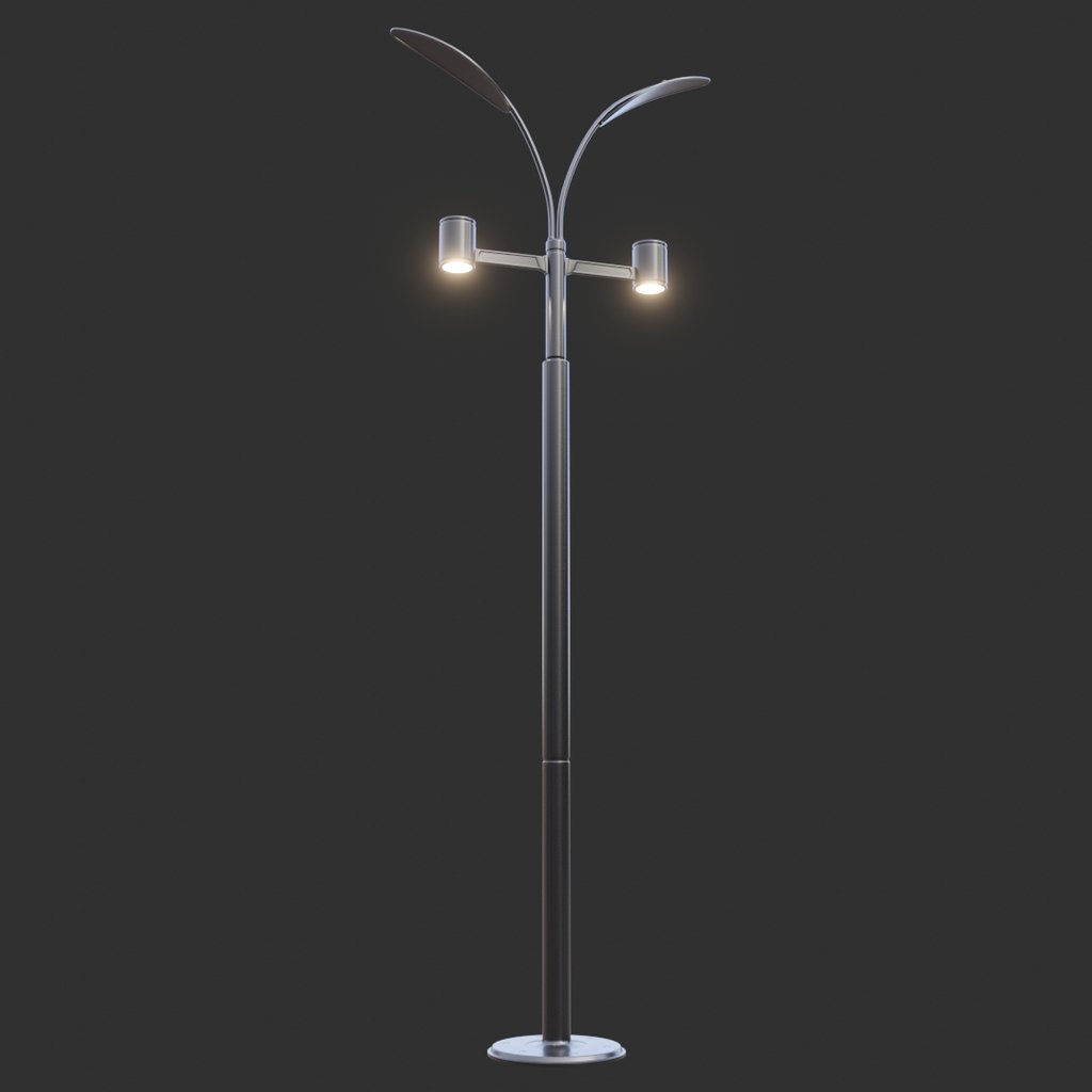 BlenderKit | Download the FREE Modern Street Lamp (tall) #04 model
