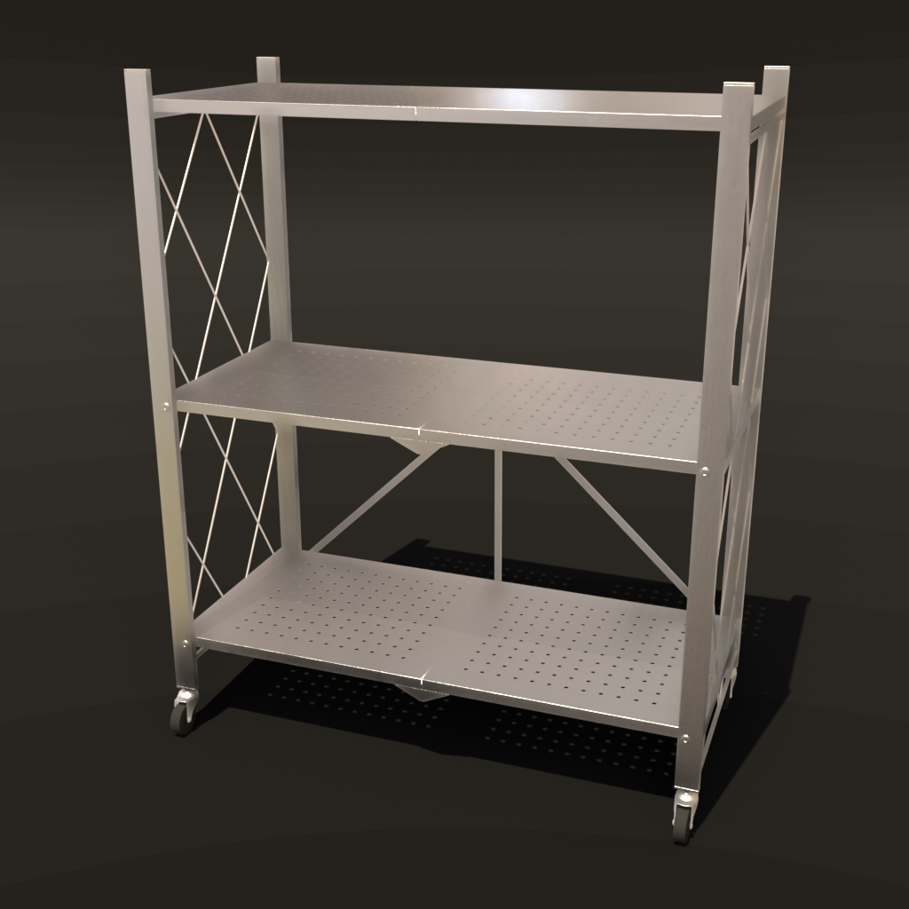 Metal Shoe Rack with Wheels | Tables models | BlenderKit