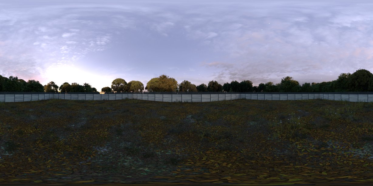 Garden Fall Morning Only Fence | FREE Nature HDRis | BlenderKit