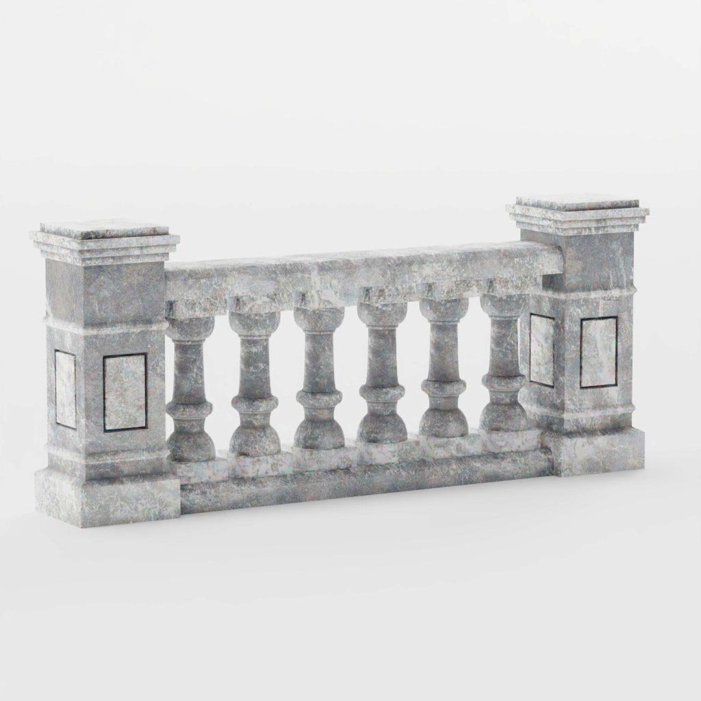 Balustrade - Stone Balcony 7 | Architectural Structures models | BlenderKit