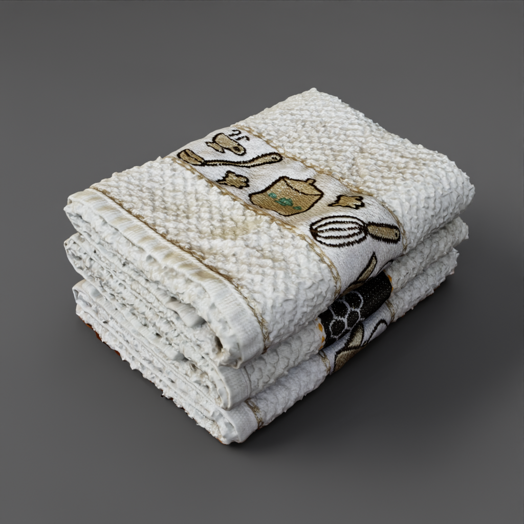 Stacked Kitchen Towels | Fabrics models | BlenderKit
