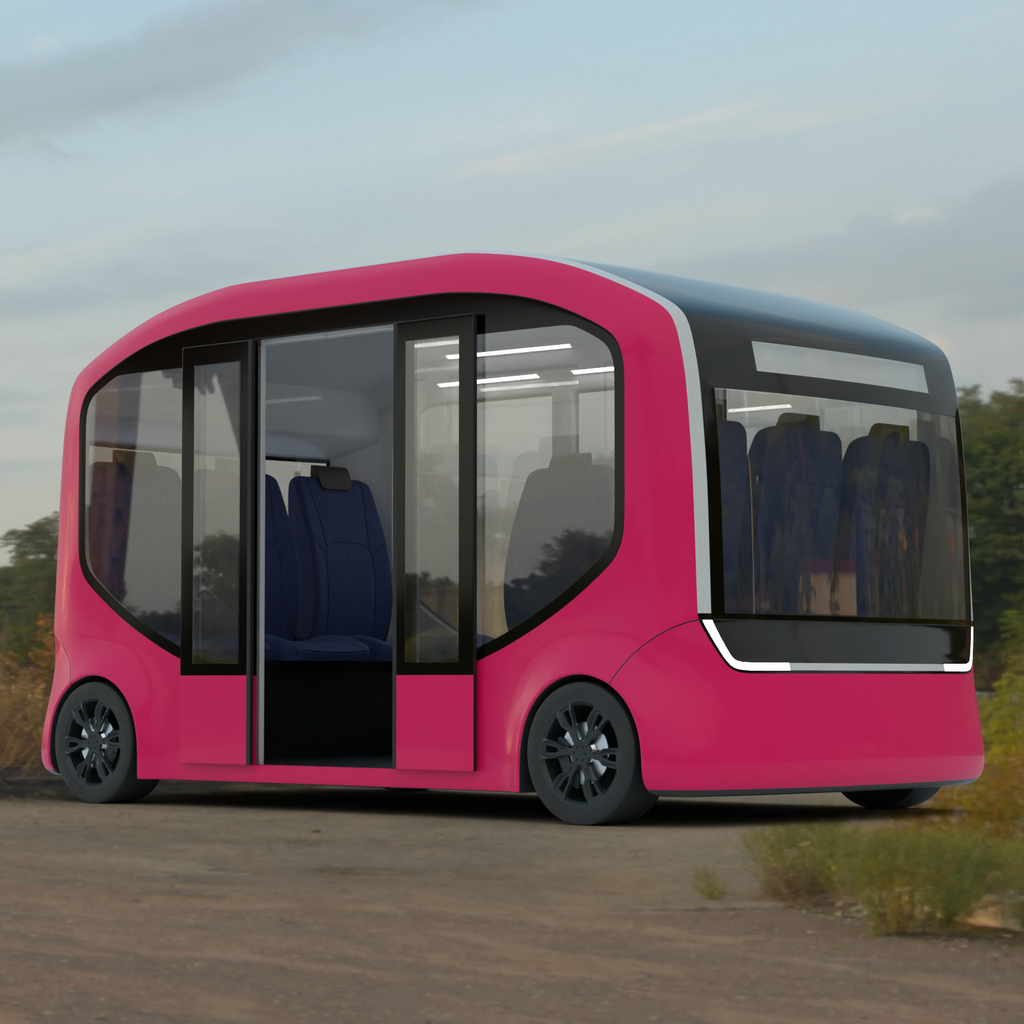 BlenderKit | Download the Autonomous shuttle bus model