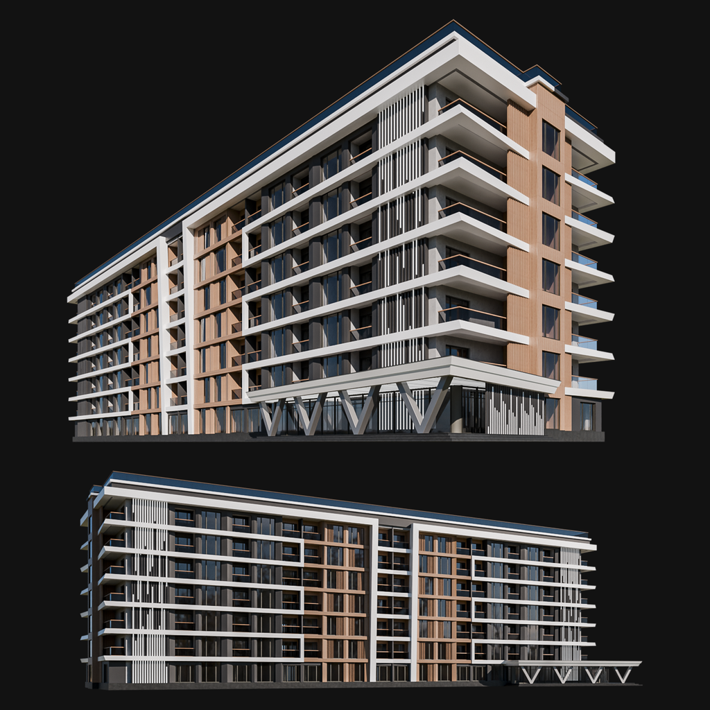Hotel Building | Commercial Buildings models | BlenderKit
