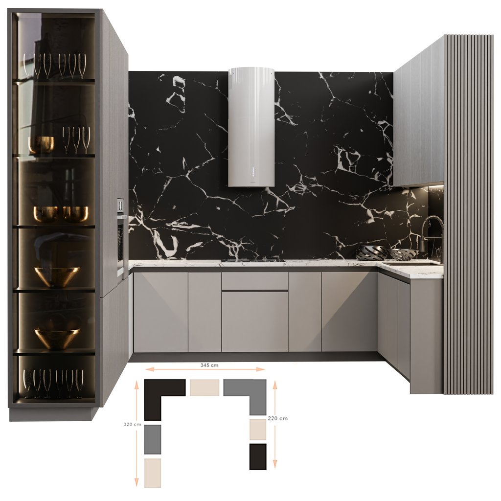 Kitchen set C | Kitchen Sets models | BlenderKit