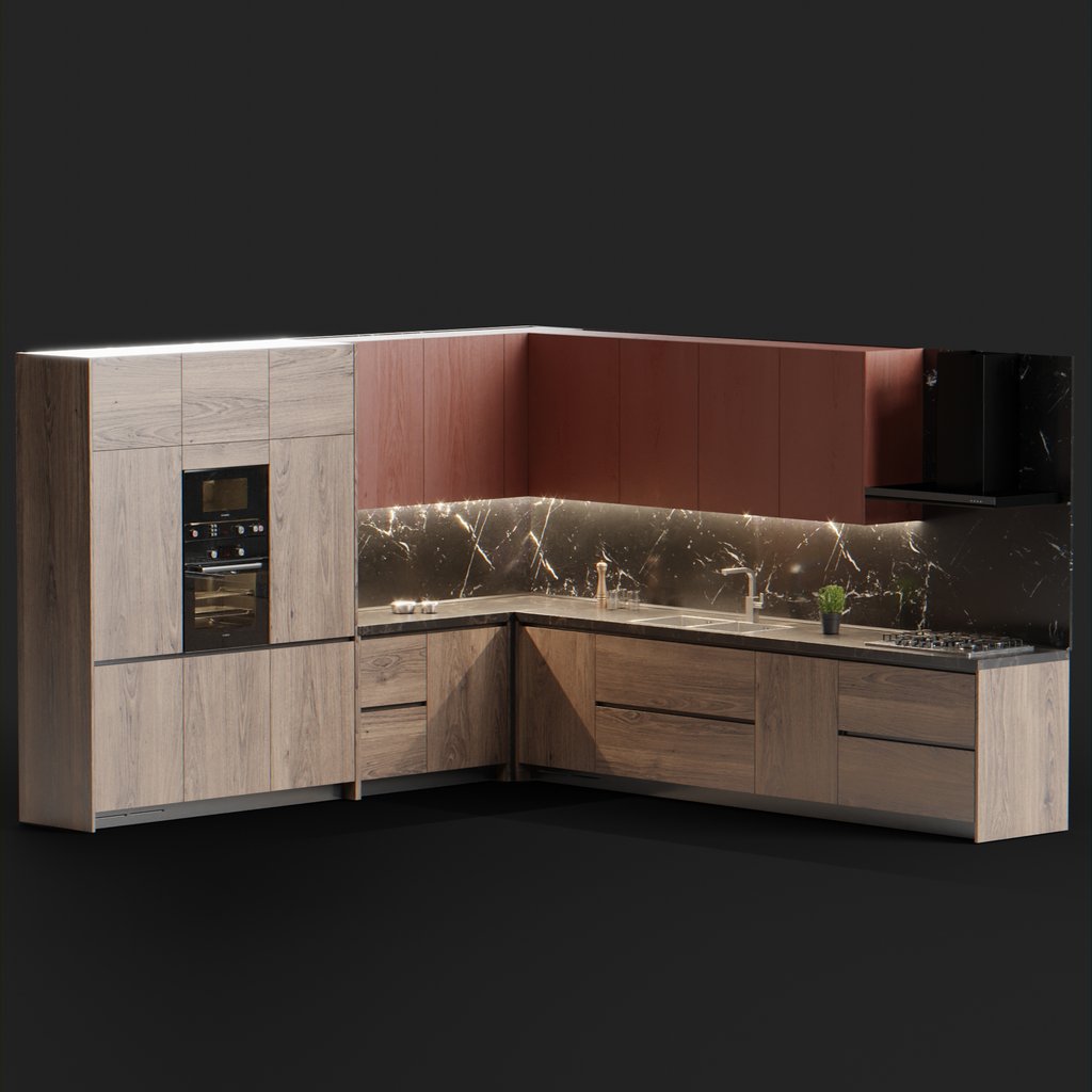 Modern Kitchen Set | FREE Kitchen Sets models | BlenderKit