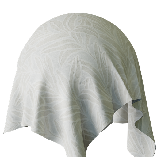 Leaves White Sheer | FREE Sheer Fabric 3D Materials materials | BlenderKit