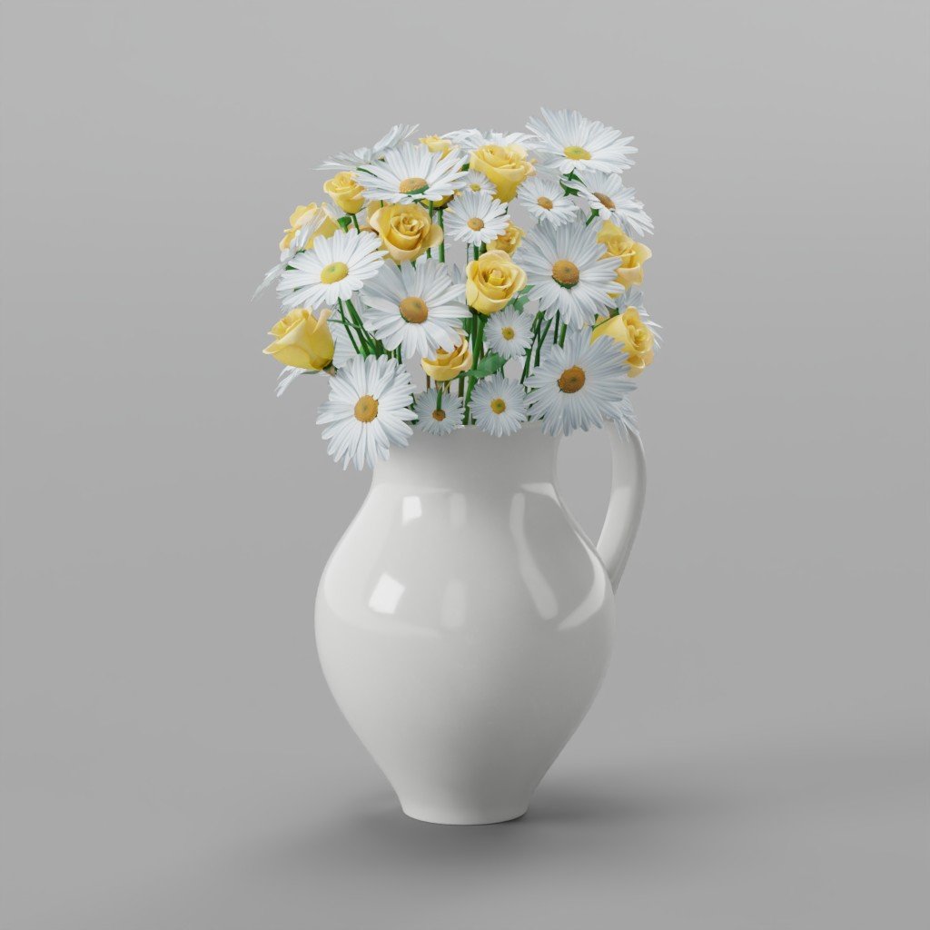Daisy Rose Bouquet | Indoor Plants models | BlenderKit