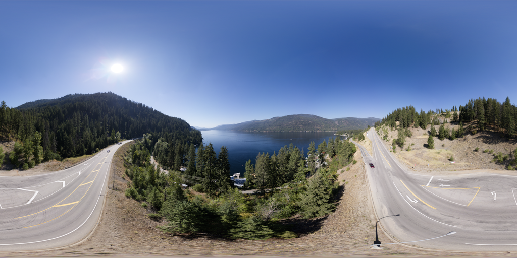 Aerial Highway by Lake | Landscapes HDRis | BlenderKit