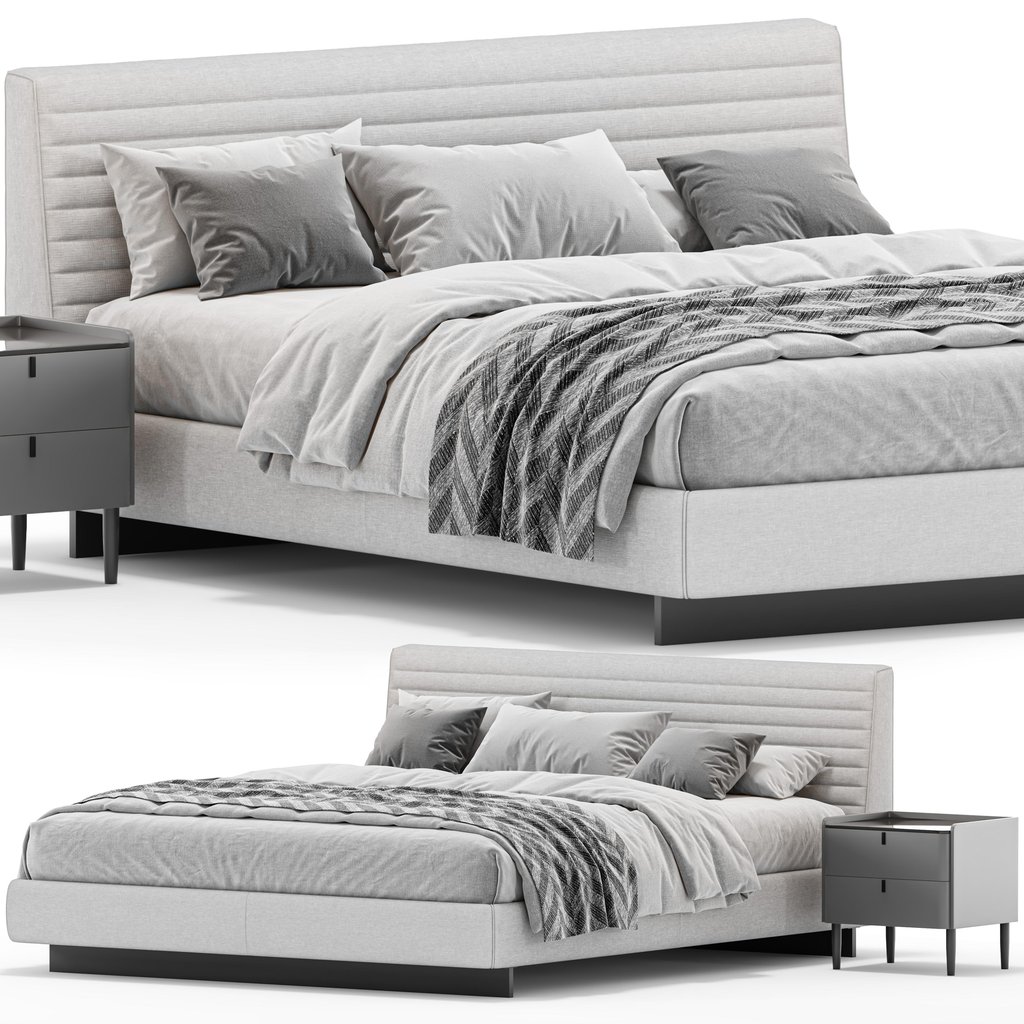 Bed Minotti Roger | Beds models | BlenderKit
