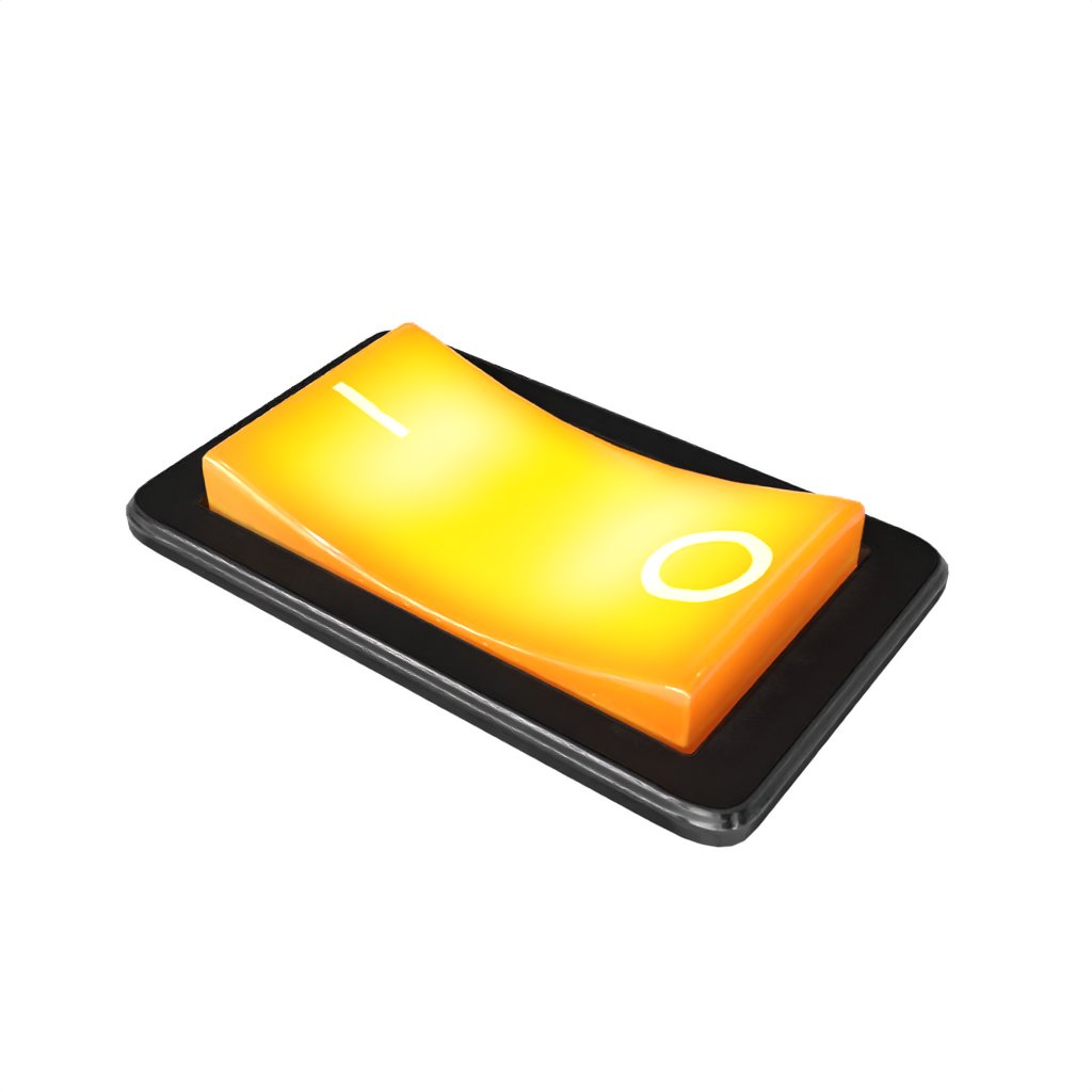 Orange On/Off Switch Button | Technology models | BlenderKit