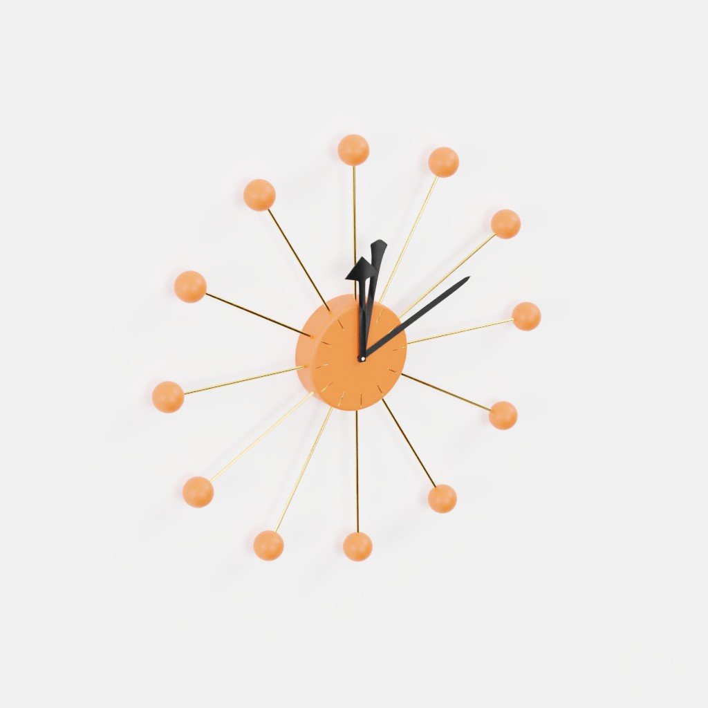 Retro-Modern Wall Clock | FREE Clocks models | BlenderKit