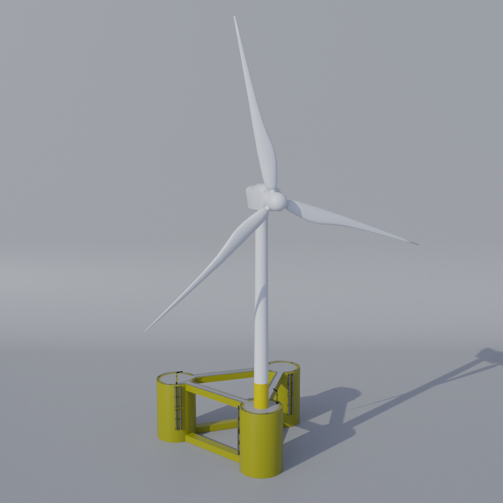 Offshore Wind Turbine Tri Floater V1 | FREE Industrial Machinery models ...