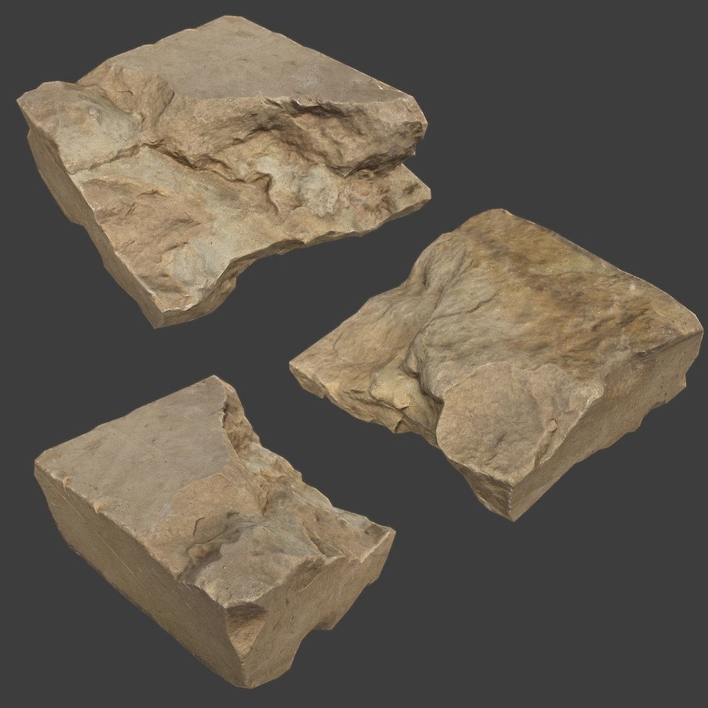 Ancient Block Debris | Architecture models | BlenderKit