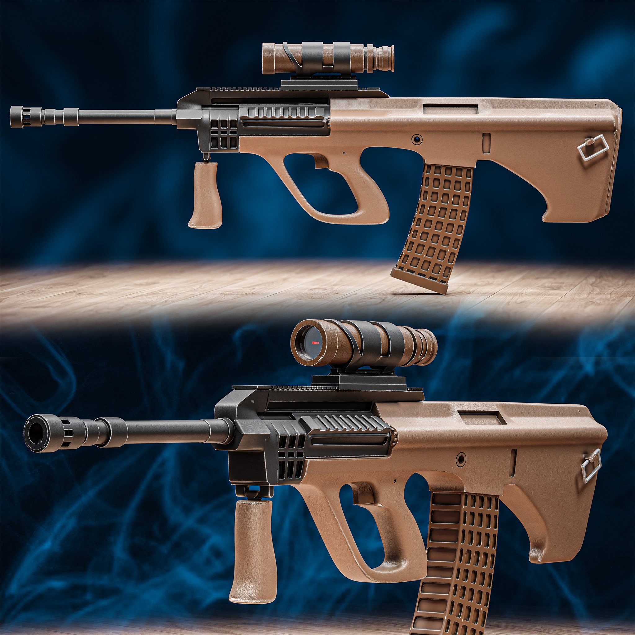 AUG riffle | Sci-Fi Weapons models | BlenderKit