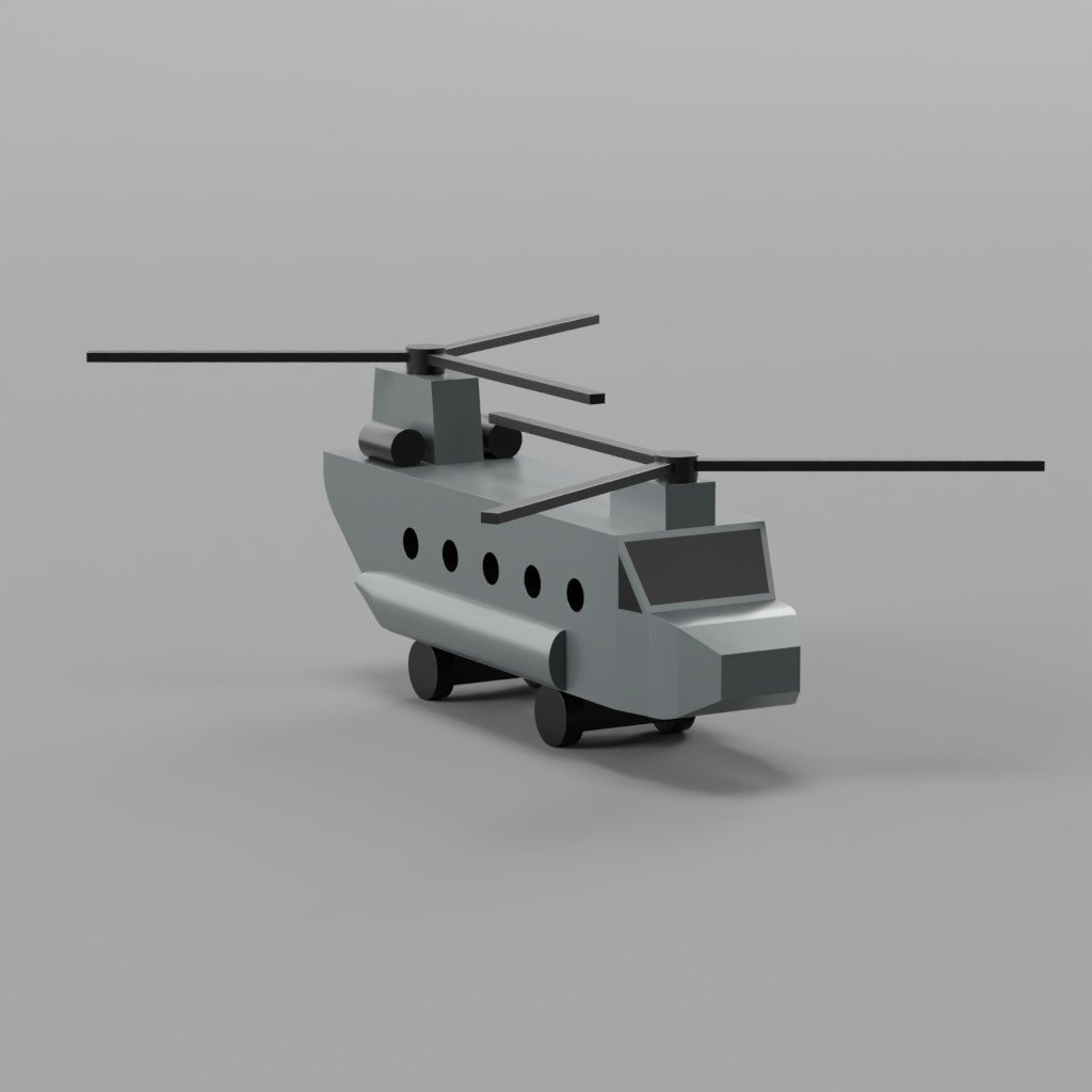 Wood Chinook Helicopter Toy | FREE Toys models | BlenderKit