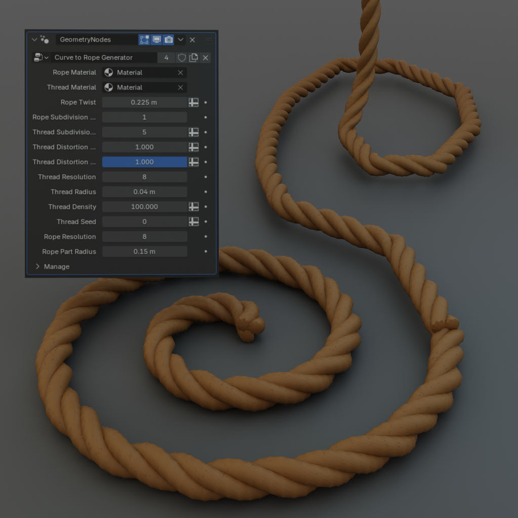 Curve to Rope Generator | FREE Edit / Object mode Node Groups | BlenderKit