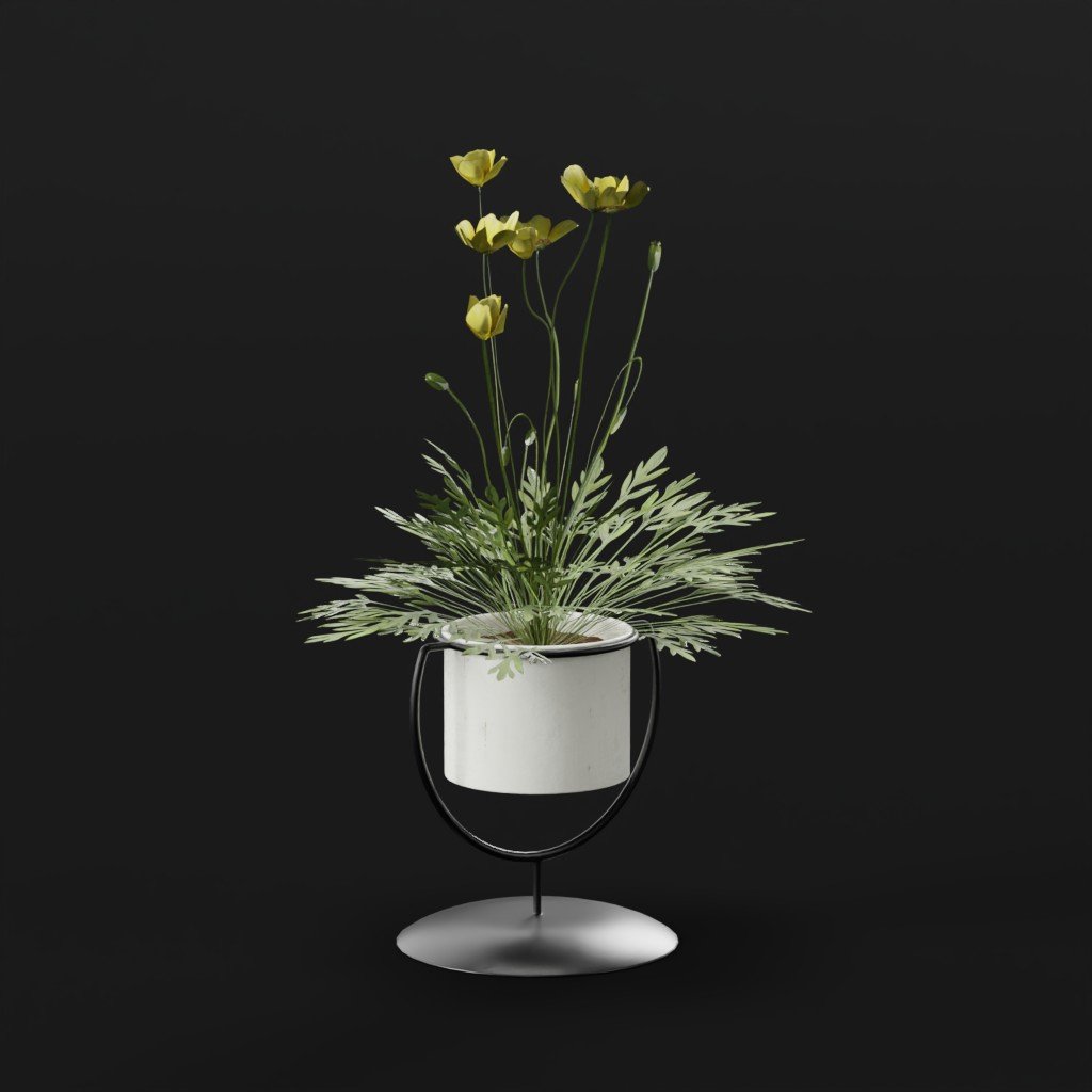 Meadow Buttercup Pot | Indoor Plants models | BlenderKit