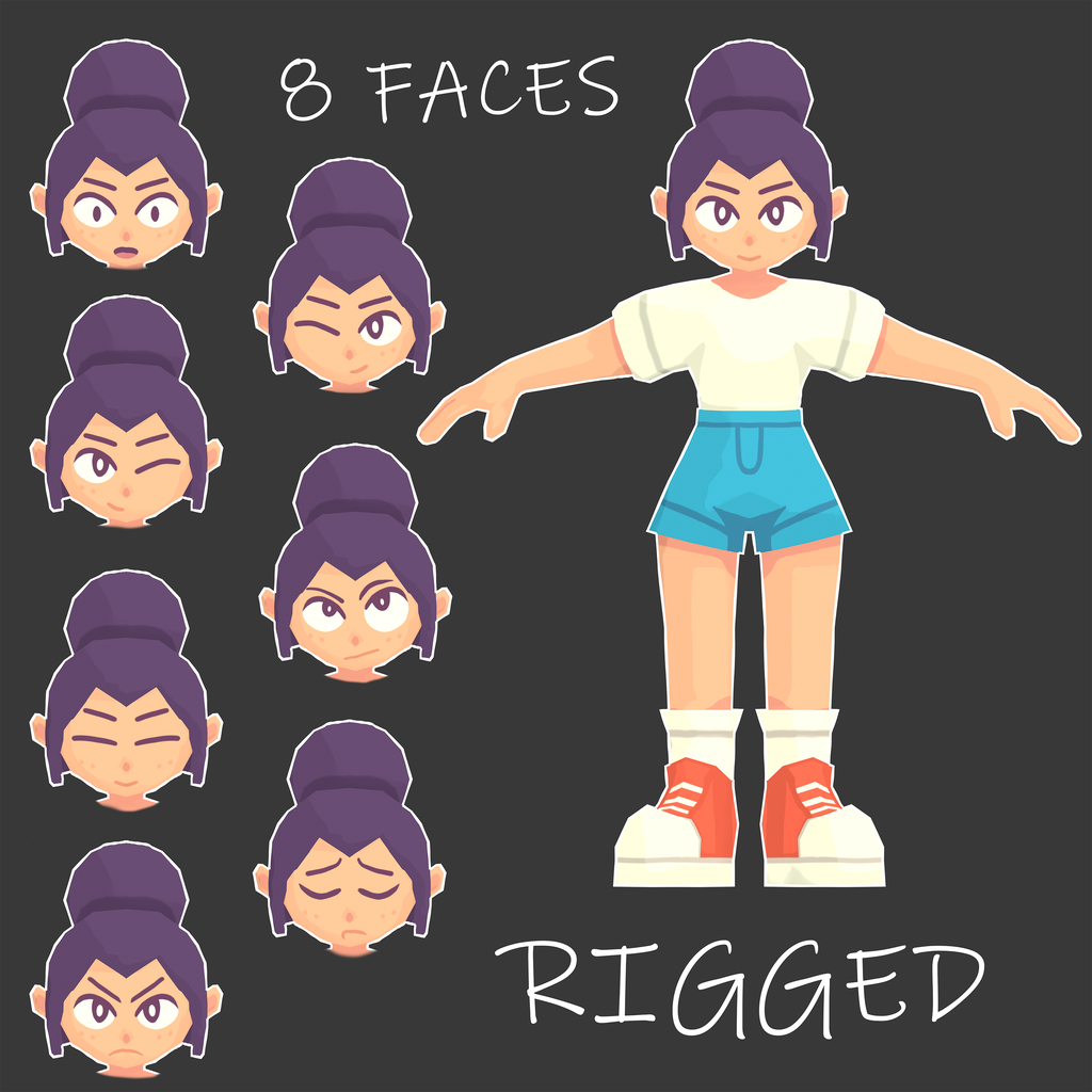 Stylized Female Base Mesh Rigged | Women models | BlenderKit