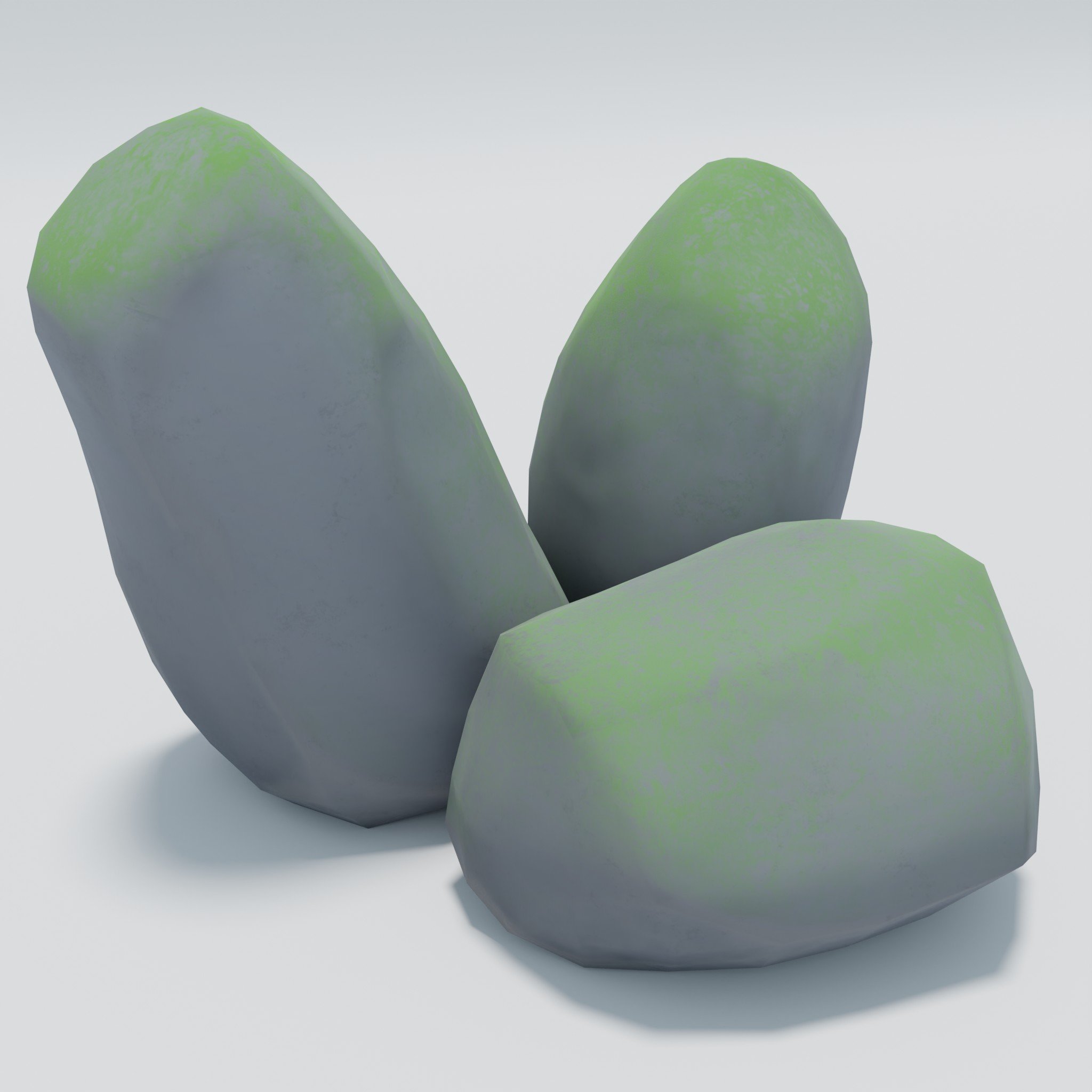 Stylized Stones (with moss) | FREE 3D Environment Elements models ...
