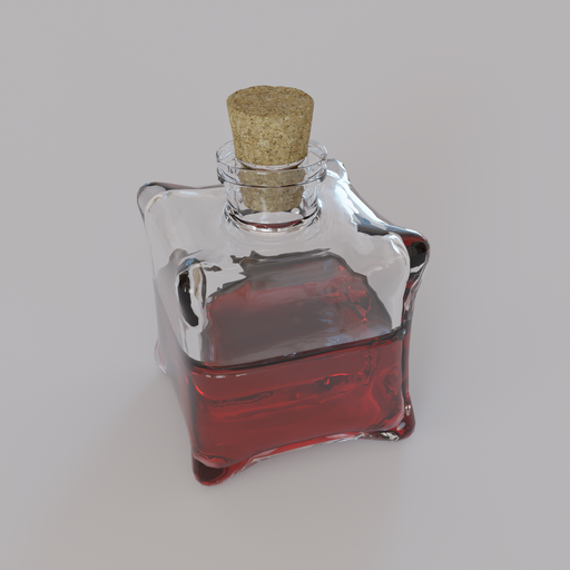 Square Potion Bottle | Miscellaneous models | BlenderKit