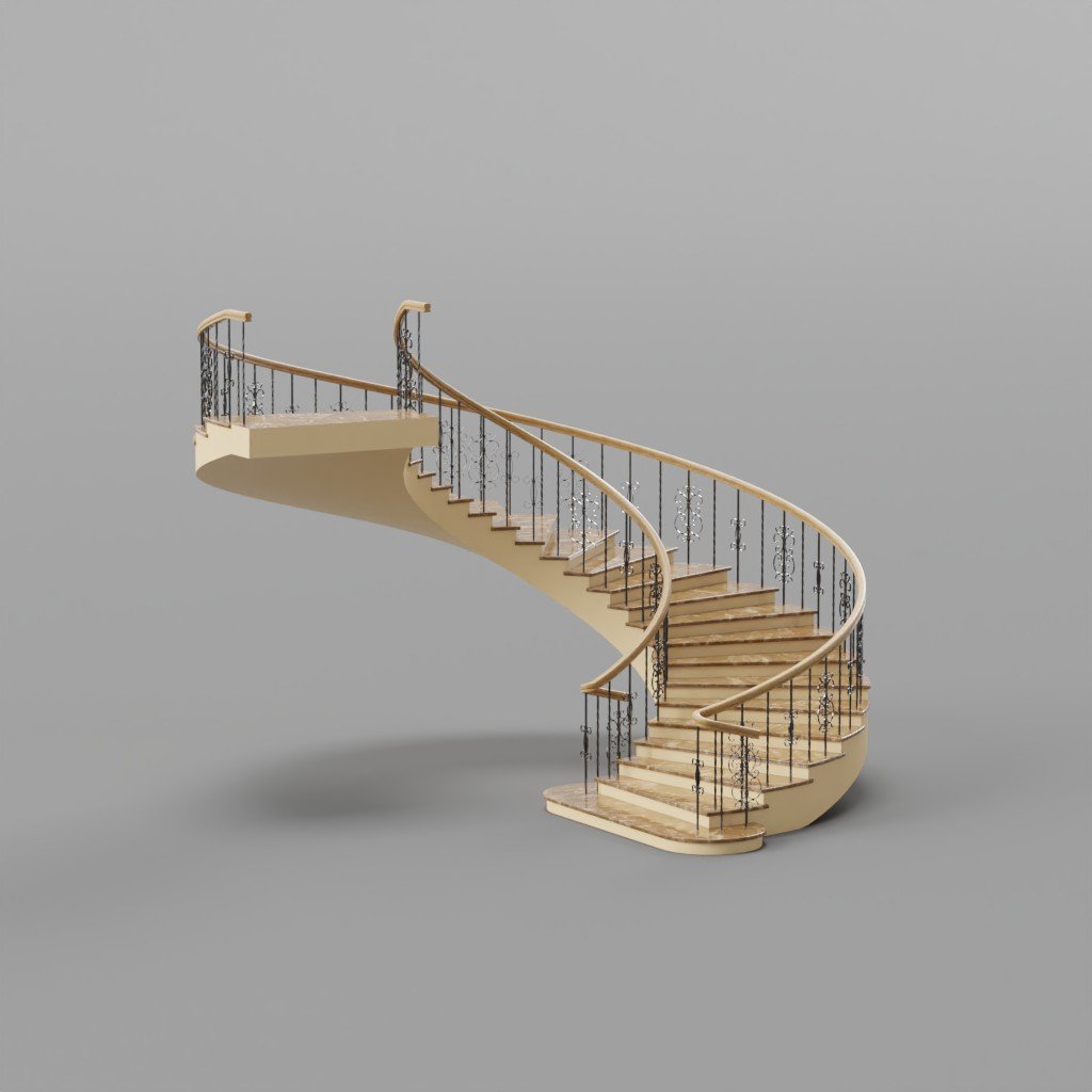 Wallander staircase 270 | Stairs models | BlenderKit