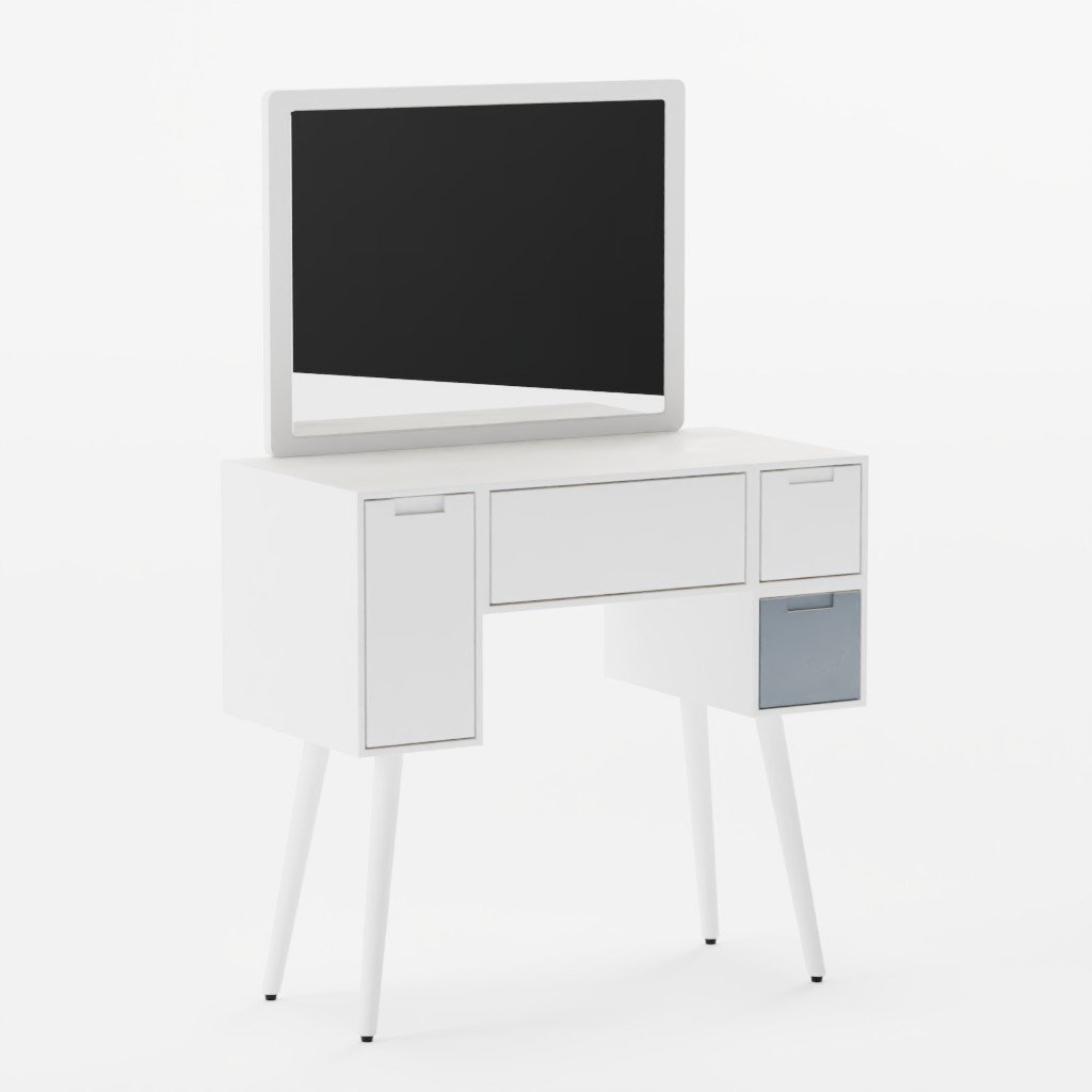 Andrea Dressing Table White | Dressing Tables models | BlenderKit