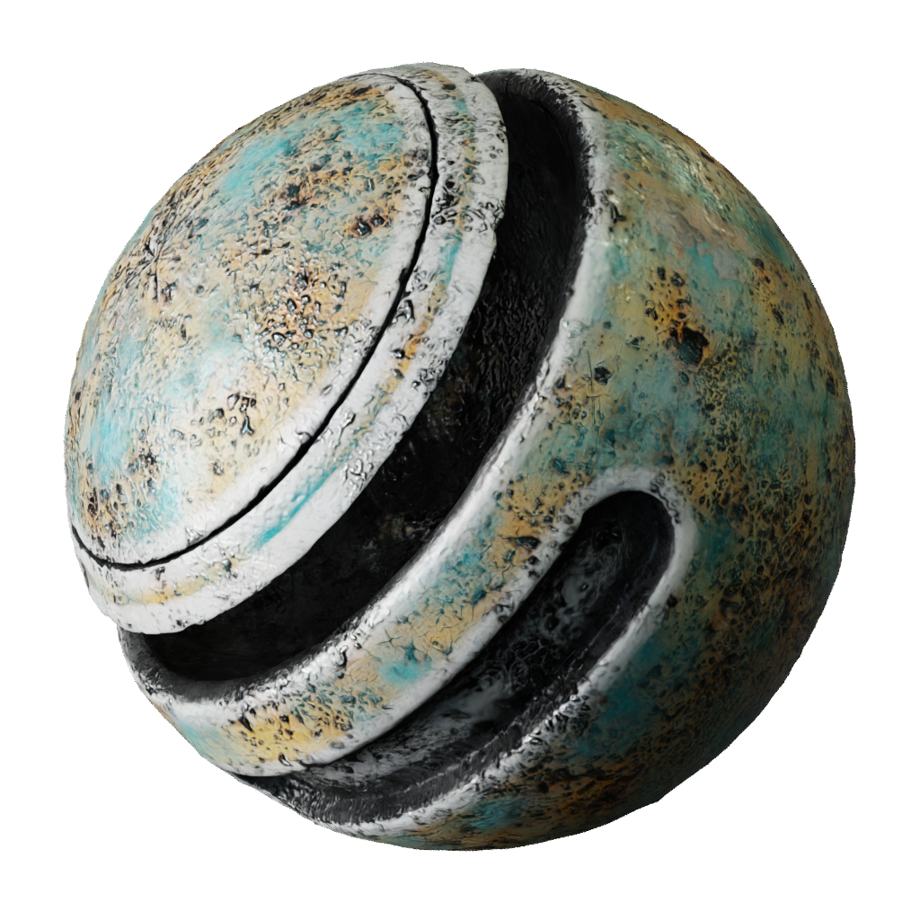 Metal Rusty Teal Edgewear | FREE metal materials | BlenderKit