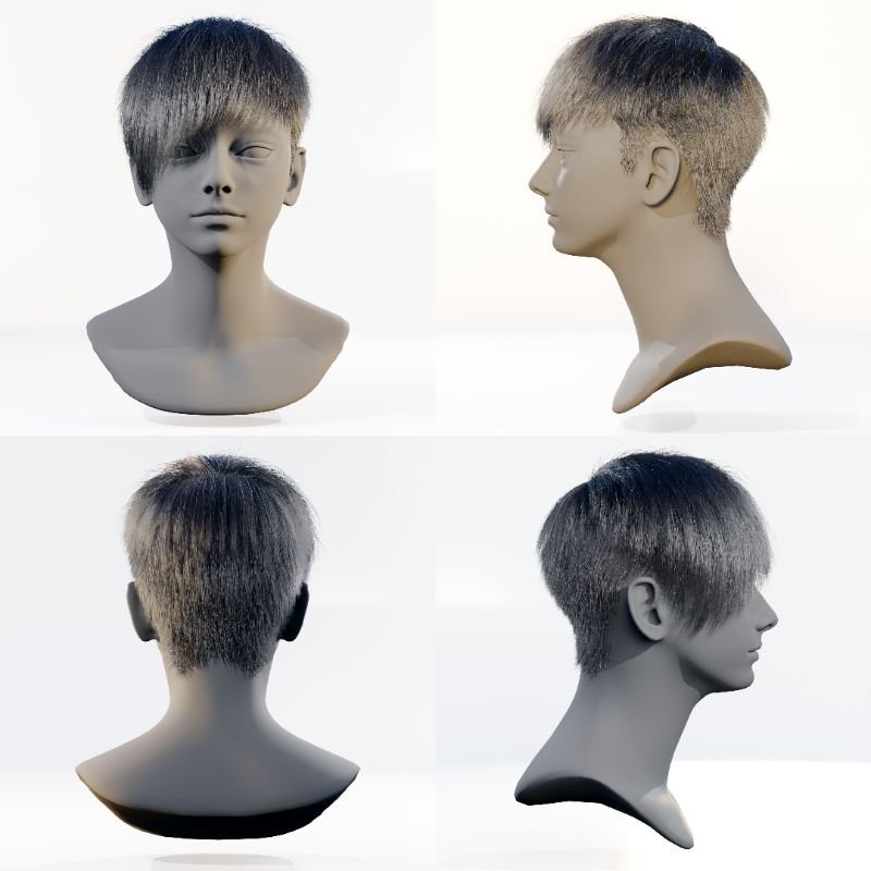 Shadow Sweep hair | Characters models | BlenderKit