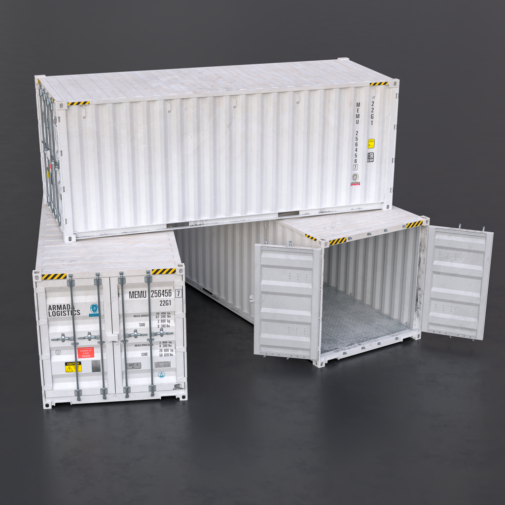 20ft Cargo Container(White) | Containers models | BlenderKit