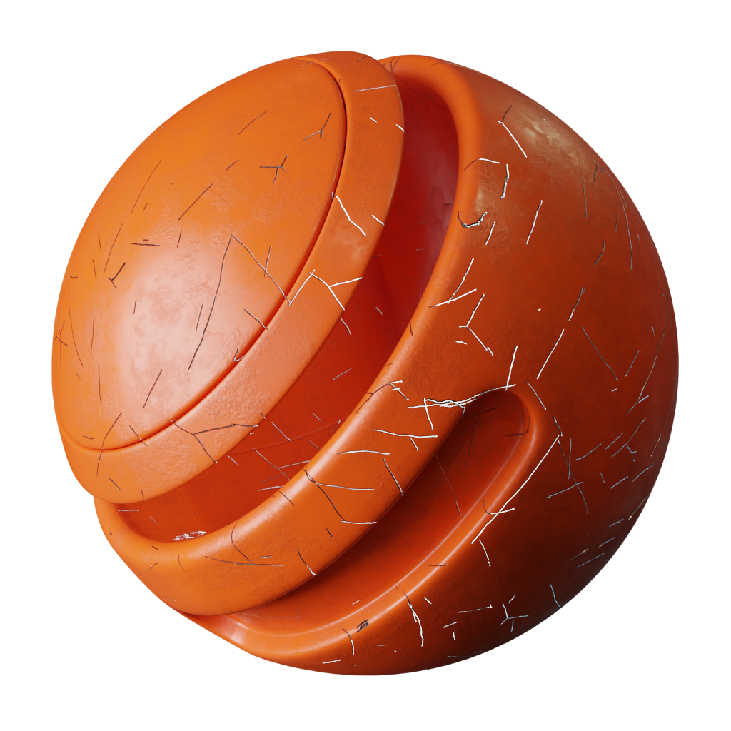 Scratched Matte Orange Paint | FREE plaster materials | BlenderKit