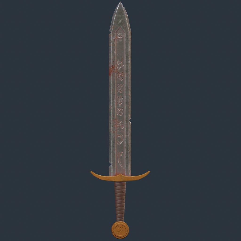 Engraved Medieval Sword Bloodstained | Historical Weapons models ...
