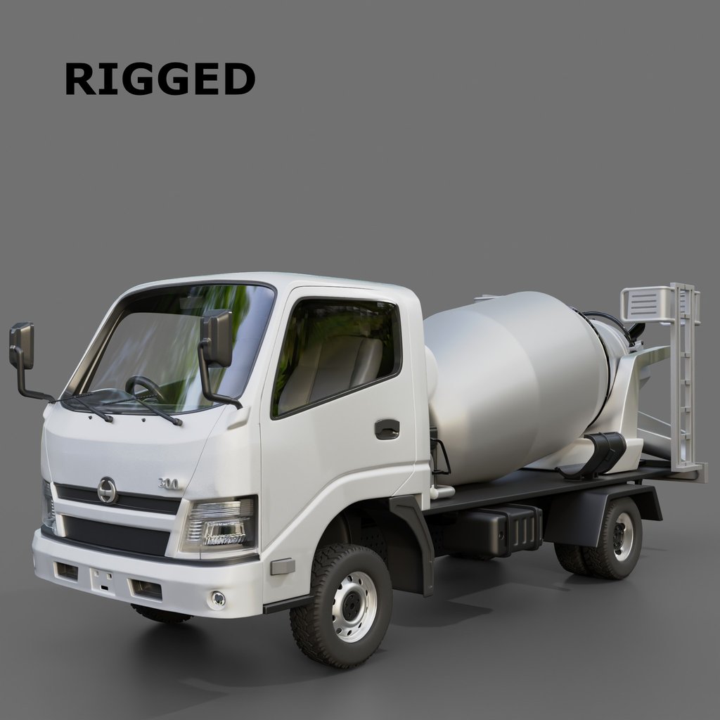 Hino 300 Concrete Mixer truck | Trucks models | BlenderKit