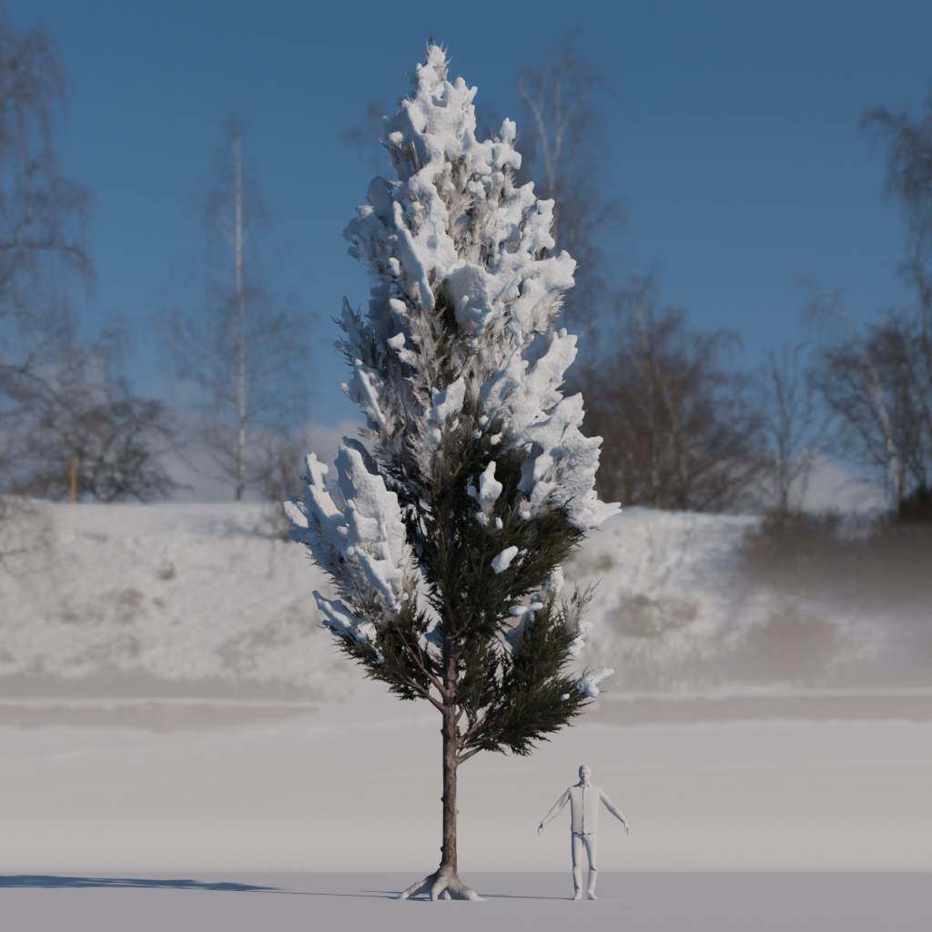Snow Pine Low Poly | Trees models | BlenderKit