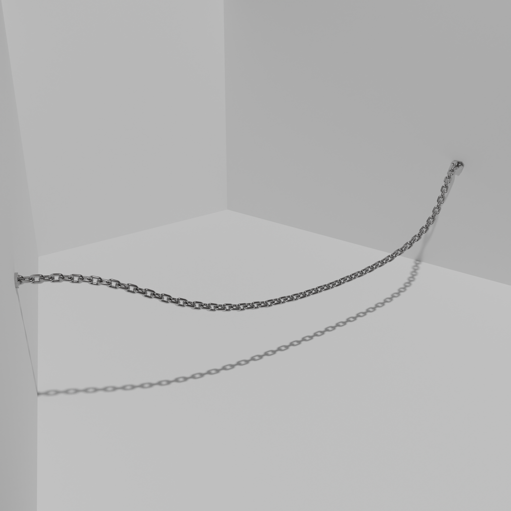 BlenderKit | Download the FREE A steel chain on a curve. model