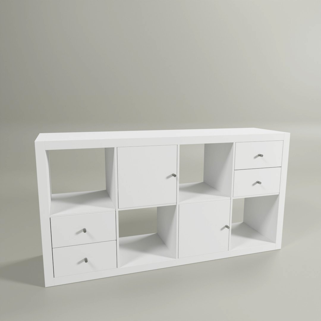 Ikea Kallax 147x77 white with 4 insets | Sideboard & Drawers models ...