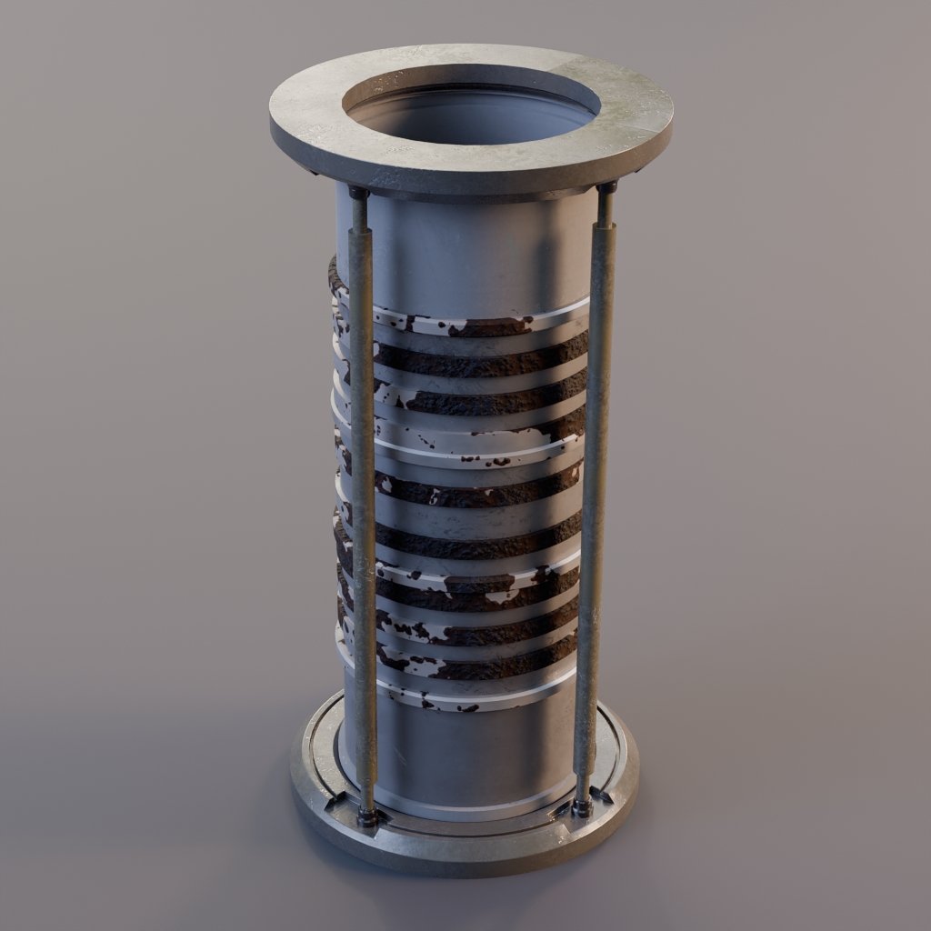 Sci-Fi Pipe 2x | Industrial parts models | BlenderKit