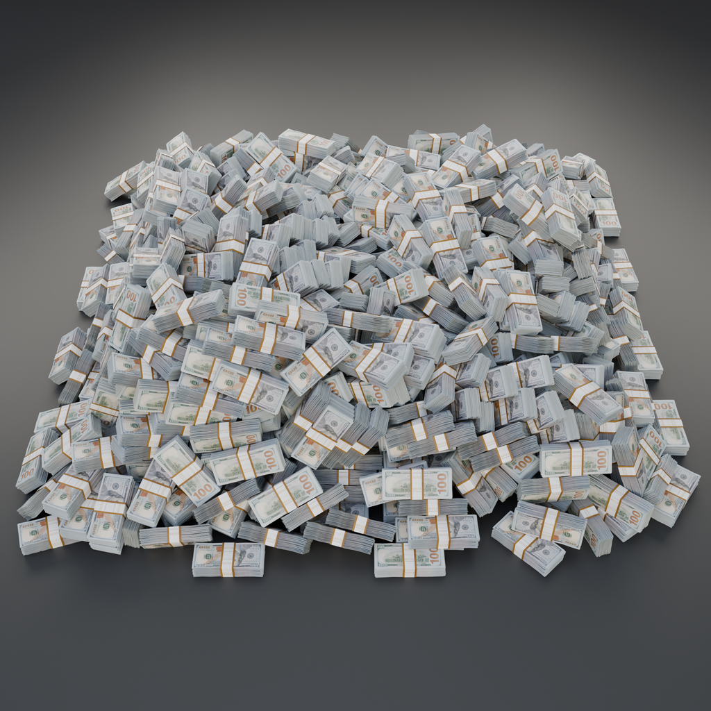 Pile of money USD dollars | FREE Money models | BlenderKit