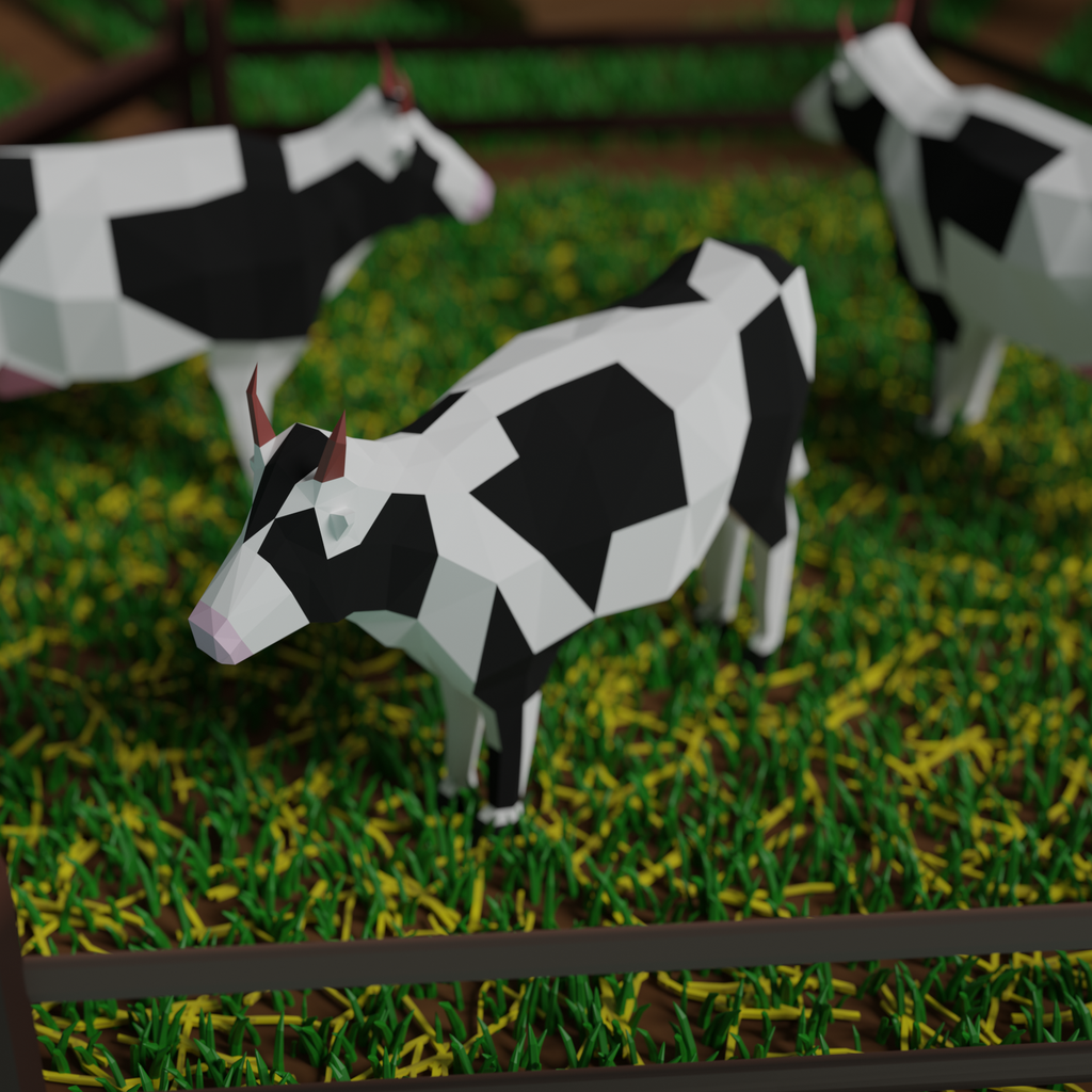 BlenderKit | Download the FREE Low poly COW model